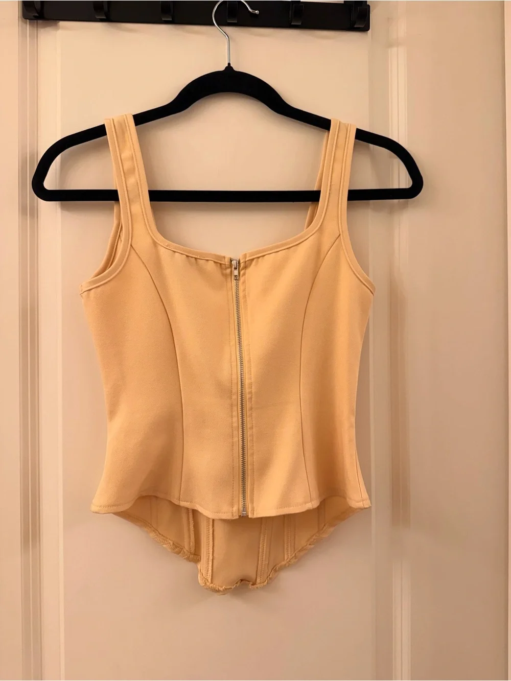 PrettyLittleThing | Tops | Prettylittlething Peach Corset Tank Bodysuit ...